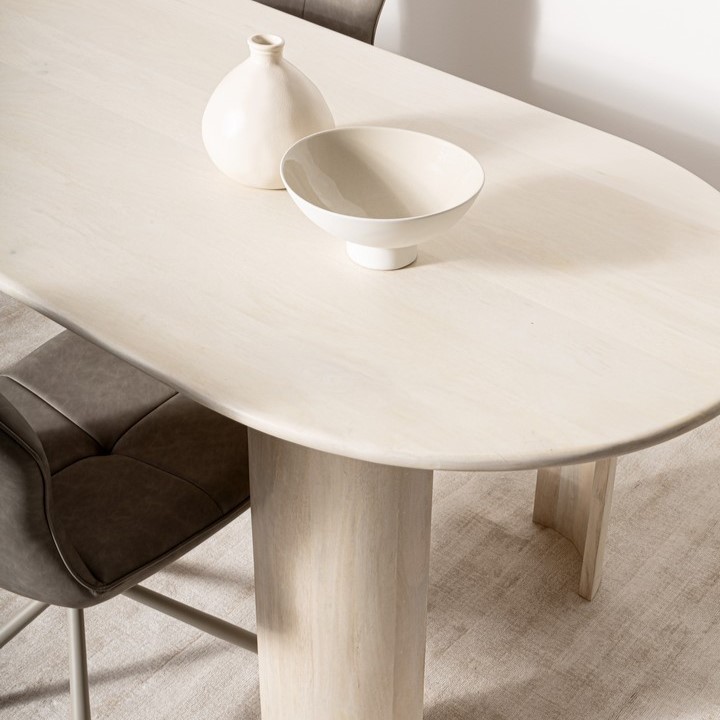 Table De Repas Ovale Rolo Blanche 100 x 210 cm - Majdeltier